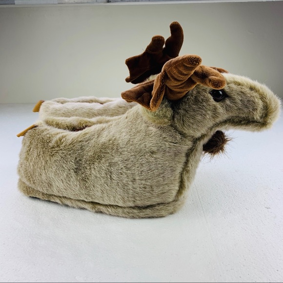 Animal Fit | Shoes | Moose Slippers Soft Plush Foam Footbeds Nonslip ...